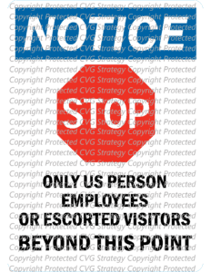 ITAR Warning Security Notice Sign - CVG Strategy