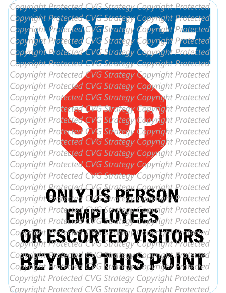 ITAR Warning Security Notice Sign - CVG Strategy