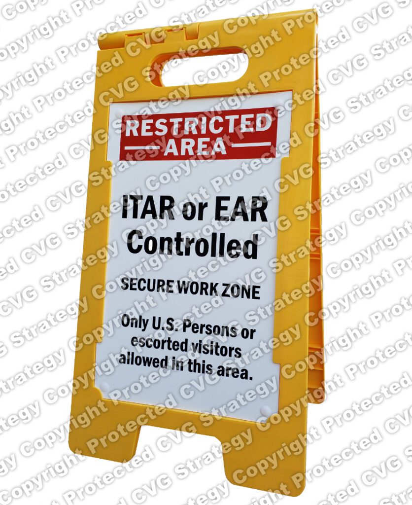 ITAR Compliance Sign for ITAR Facilities - CVG Strategy